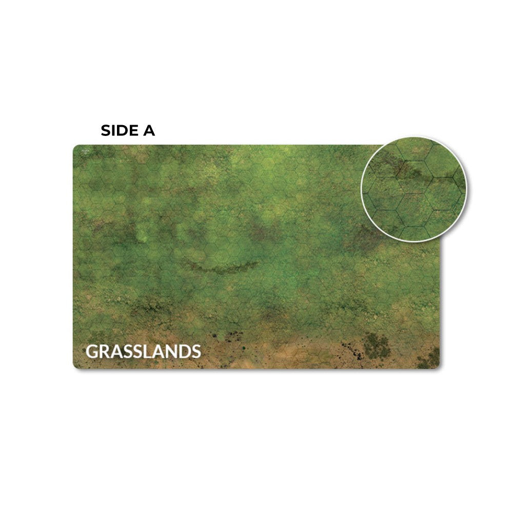 Hextech Terrain: Gaming Mat – Grasslands/Arid/Urban – RPG Mini Hunter