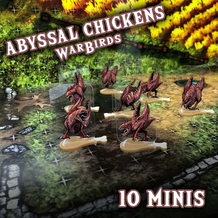 Arcknight Flat Plastic Miniatures - Abyssal Chicken Warbirds - 10 2D M ...
