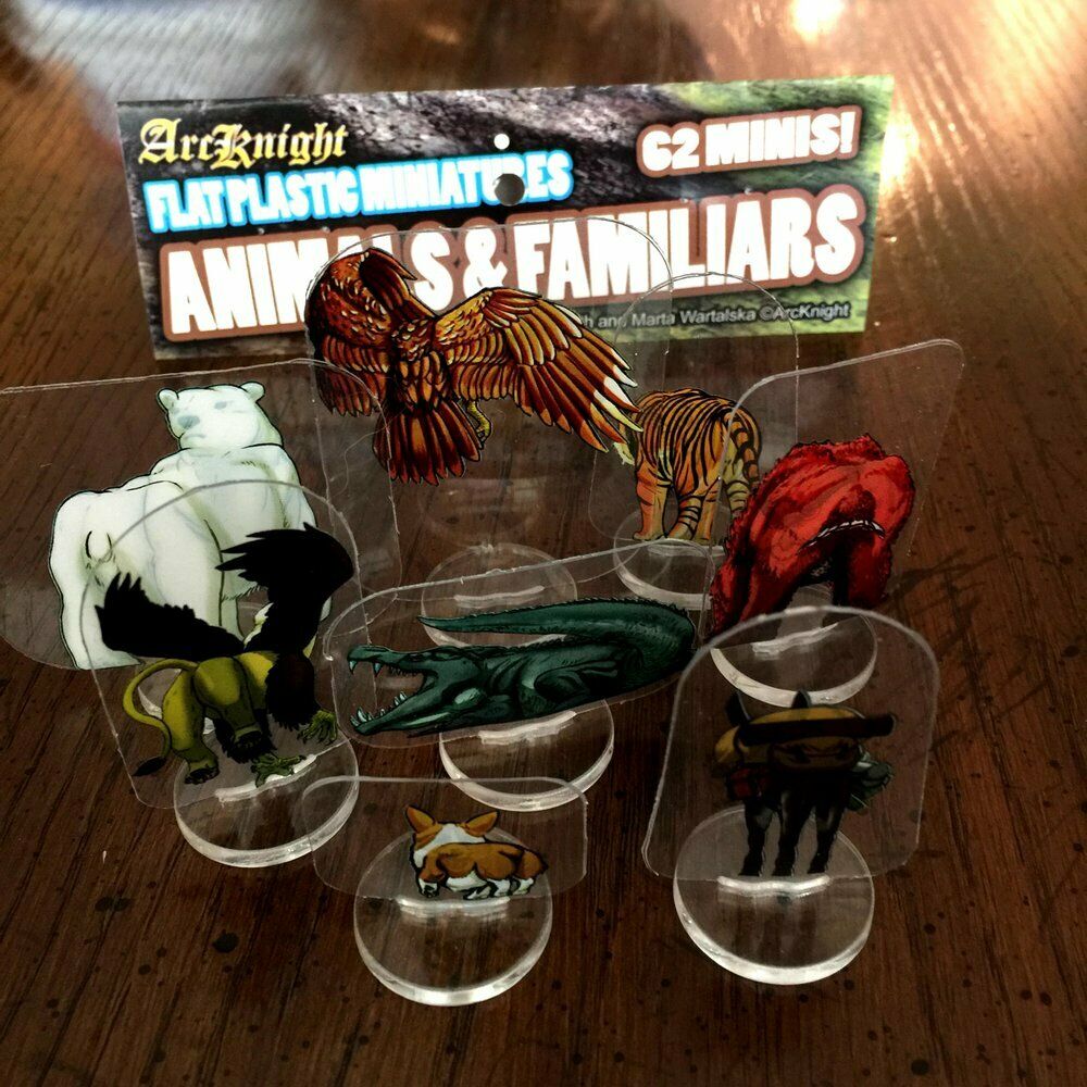 Arcknight Flat Plastic Miniatures - Animals & Familiars Set - 62 2D Mi ...
