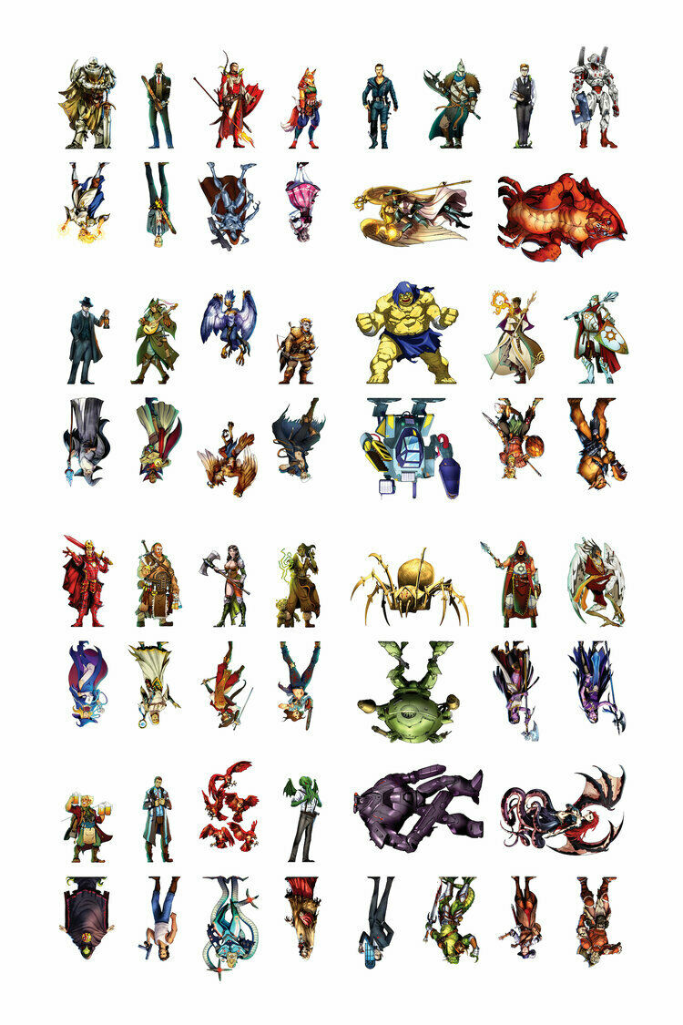 Arcknight Flat Plastic Miniatures - Customs 01 Set - 56 2D Minis – RPG ...