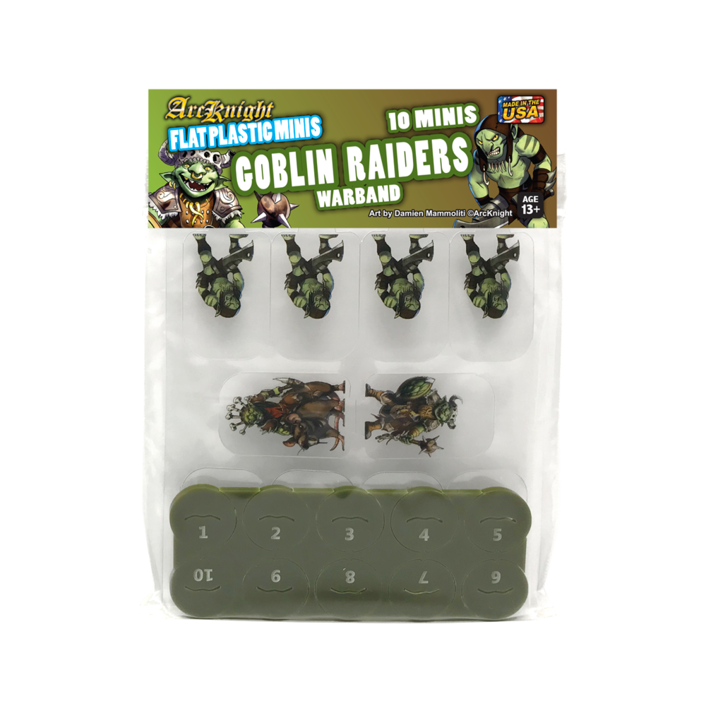 Arcknight Flat Plastic Miniatures - Goblin Raiders Warband - 10 2D Min ...