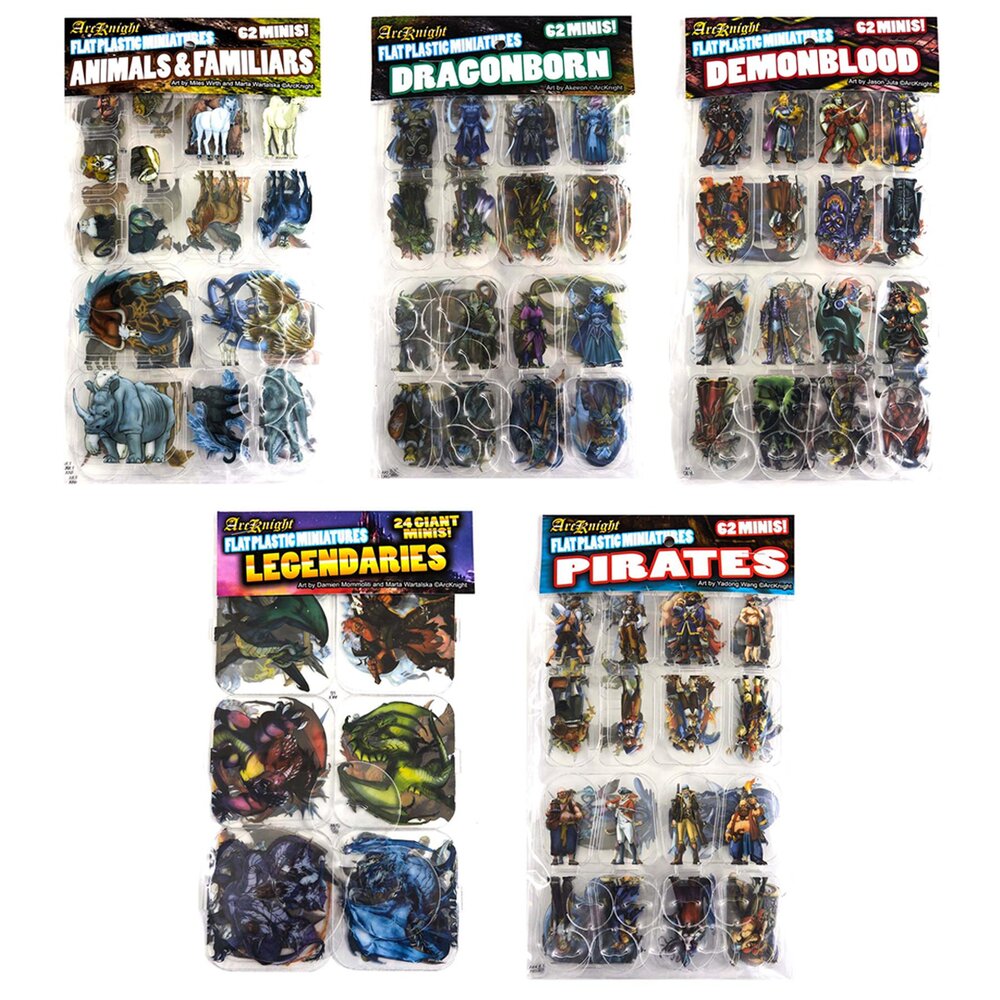 Arcknight Flat Plastic Miniatures - Fantasy Expansion Bundle - 272 2D ...