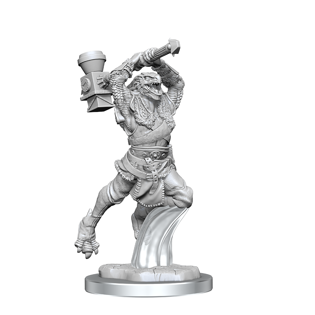 Critical Role Unpainted Miniatures Ravenite Half-Dragon Barbarian Fema ...